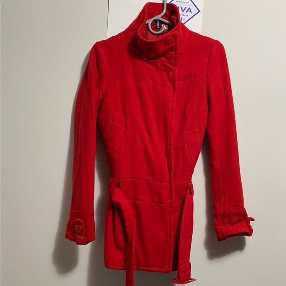 H&M | Jackets & Coats | Red Hm Blazerpea Coat | Poshmark